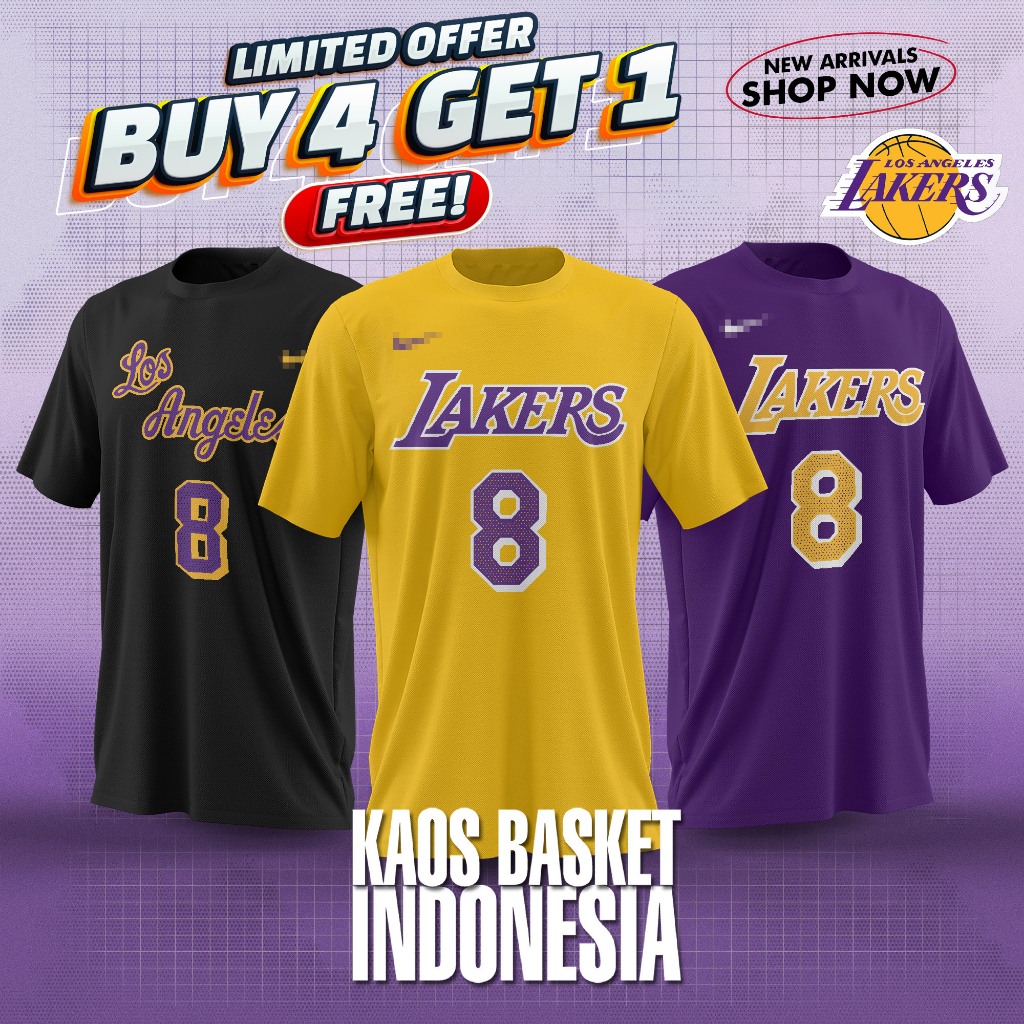Jual Baju Basket Pria Wanita NBA T shirt basket Kaos Gametime Los ...