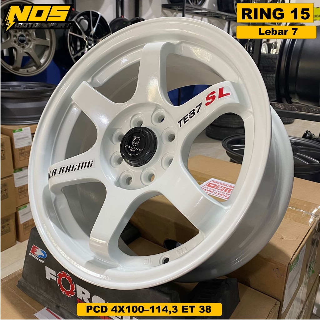 Jual Velg racing te37 warna putih ring 15 untuk mobil avanza, sigra ...