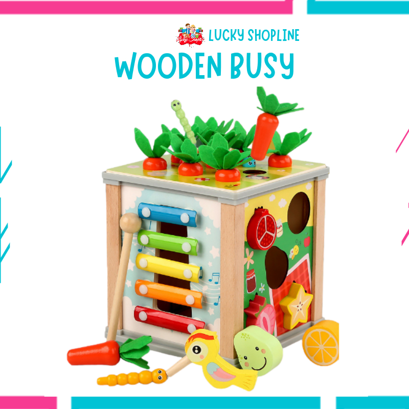 Jual [BIG SALE] children multifunction wooden busy box wisdom box ...