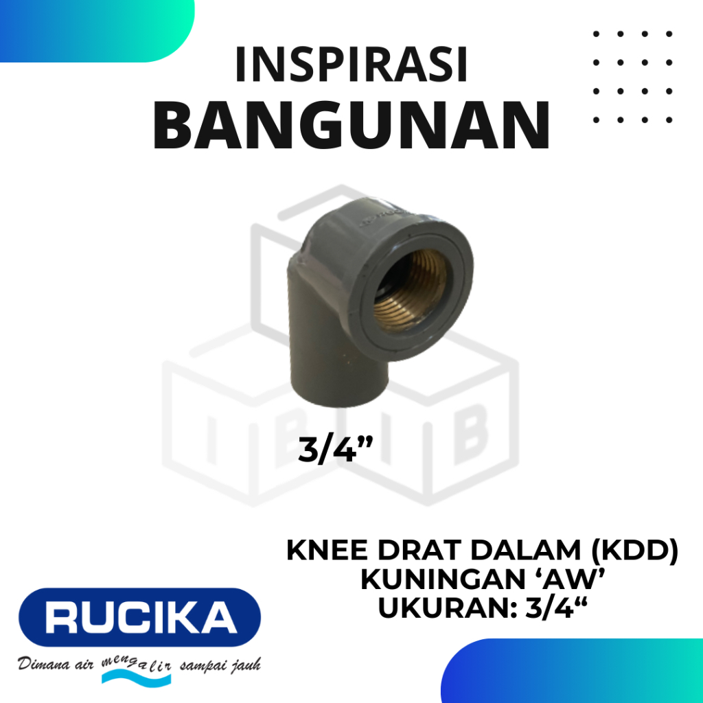 Jual RUCIKA KDD kuningan (Knee Drat Dalam Kuningan) PVC 3/4" 3/4 inch kualitas terbaik kuat dan ...