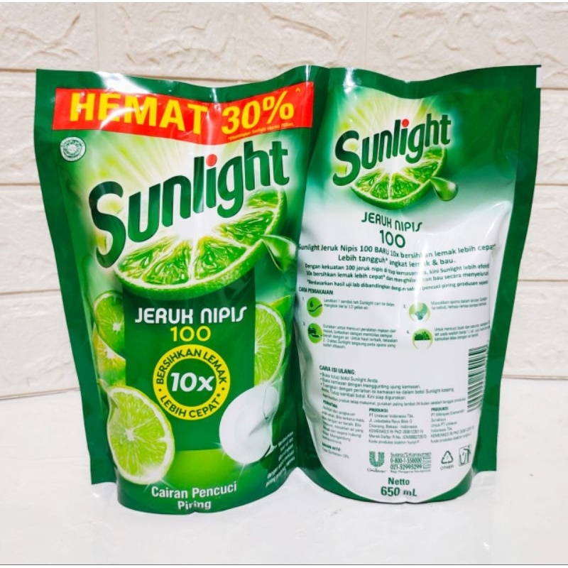 Jual SUNLIGHT cuci piring Jeruk nipis 650ML | Shopee Indonesia