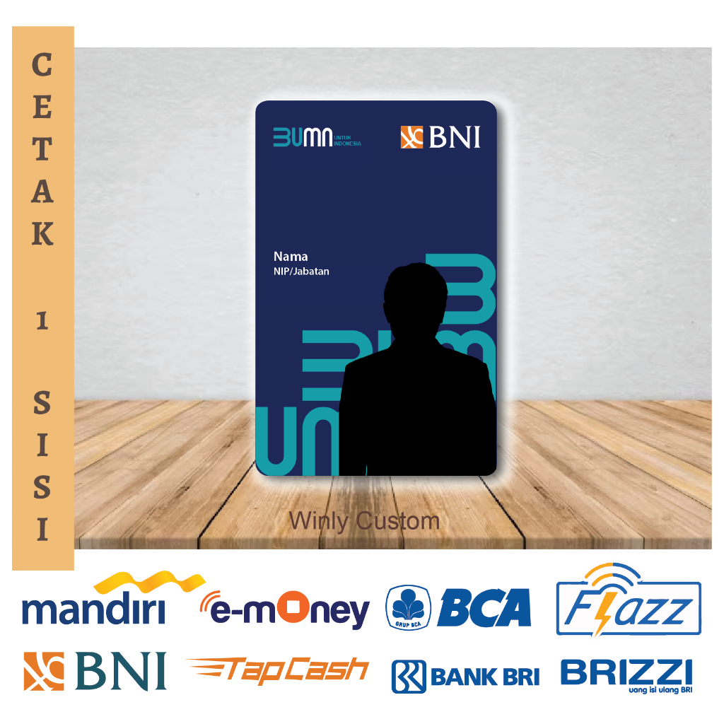 Jual KARTU E MONEY ID CARD BANK BNI EMONEY CUSTOM E TOLL KARTU PEGAWAI ...