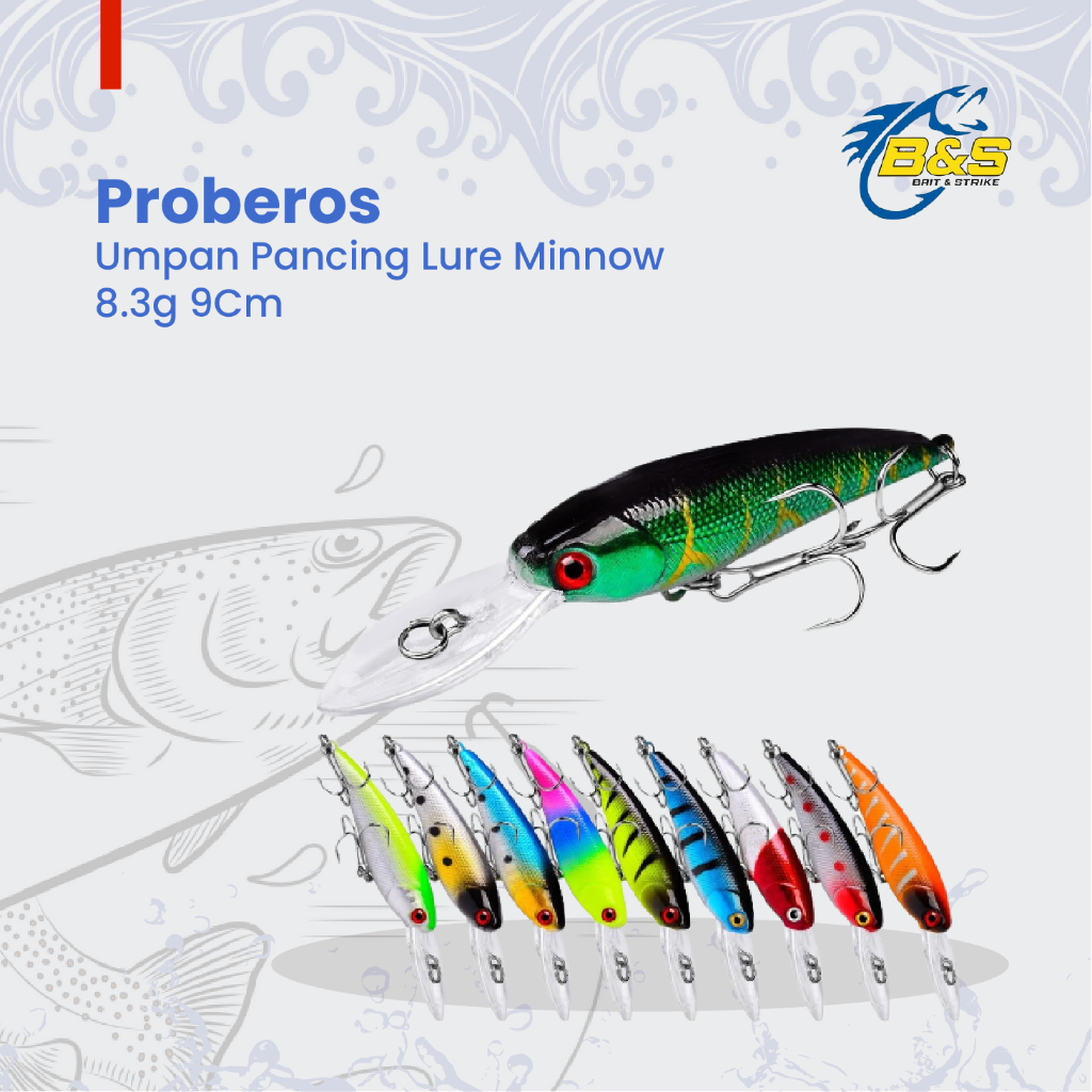 Jual PROBEROS Umpan Pancing Lure Minnow 8.3G Umpan 9Cm MN042 | Shopee ...