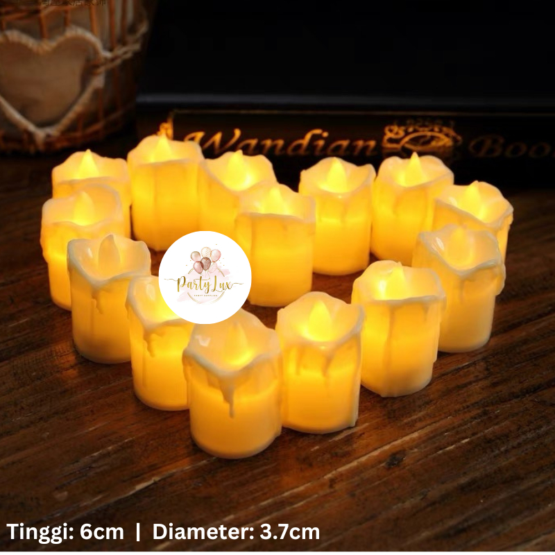 Jual Lilin LED Motif Meleleh / Lilin Elektrik / Smokeless Melted Candle ...
