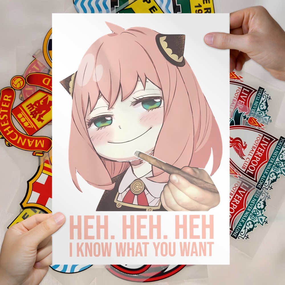 Jual Sablon Print DTF Digital Anime Spy x Family Anya Heh Heh I Know ...