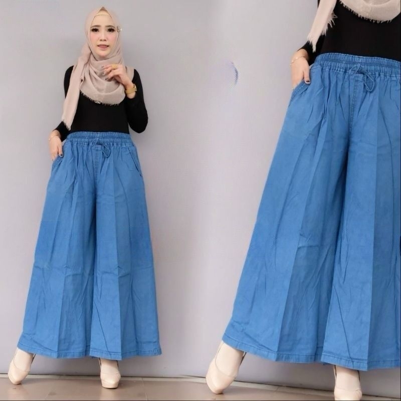Jual Celana Kulot Jeans Super Jumbo Wanita | Shopee Indonesia