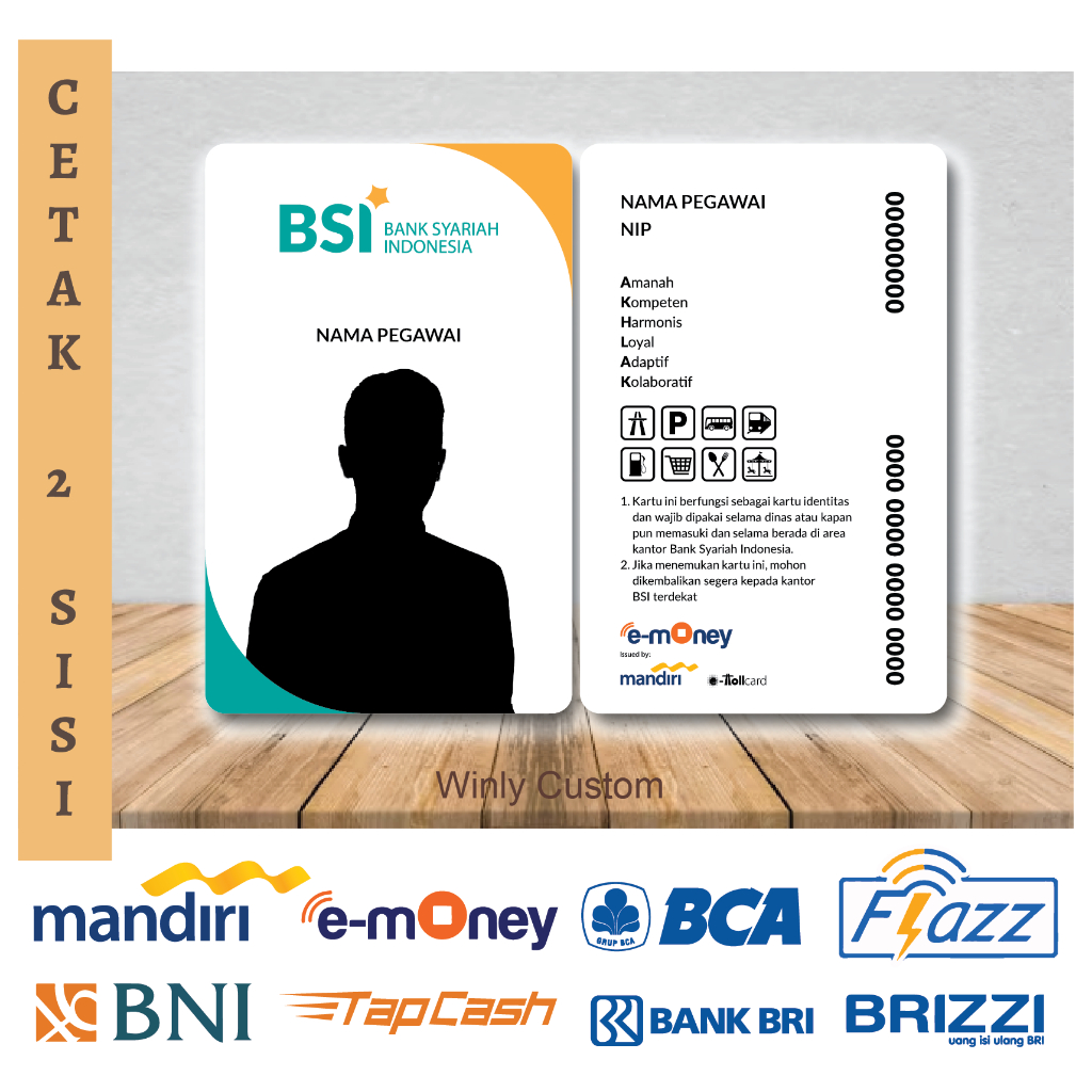 Jual KARTU E MONEY ID CARD BANK SYARIAH INDONESIA BSI EMONEY NEW E TOLL ...