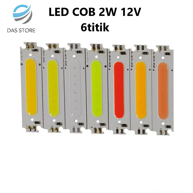 Jual Lampu LED Panel 6 Mata 2W Modul Module COB 12V MERAH HIJAU BIRU ...