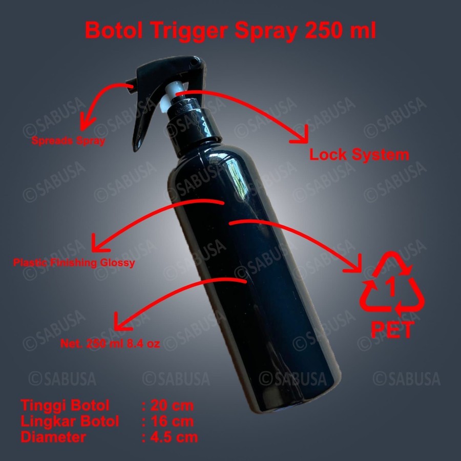 Jual Botol Plastik Trigger Burung Spray 250ml Hitam Semprot Sanitizer | Shopee Indonesia