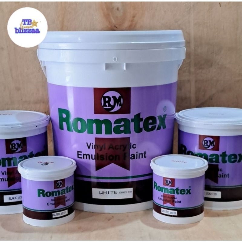Jual Cat Romatex 1 kg Hitam / Putih Exterior Interior 1kg Kwalitas ...