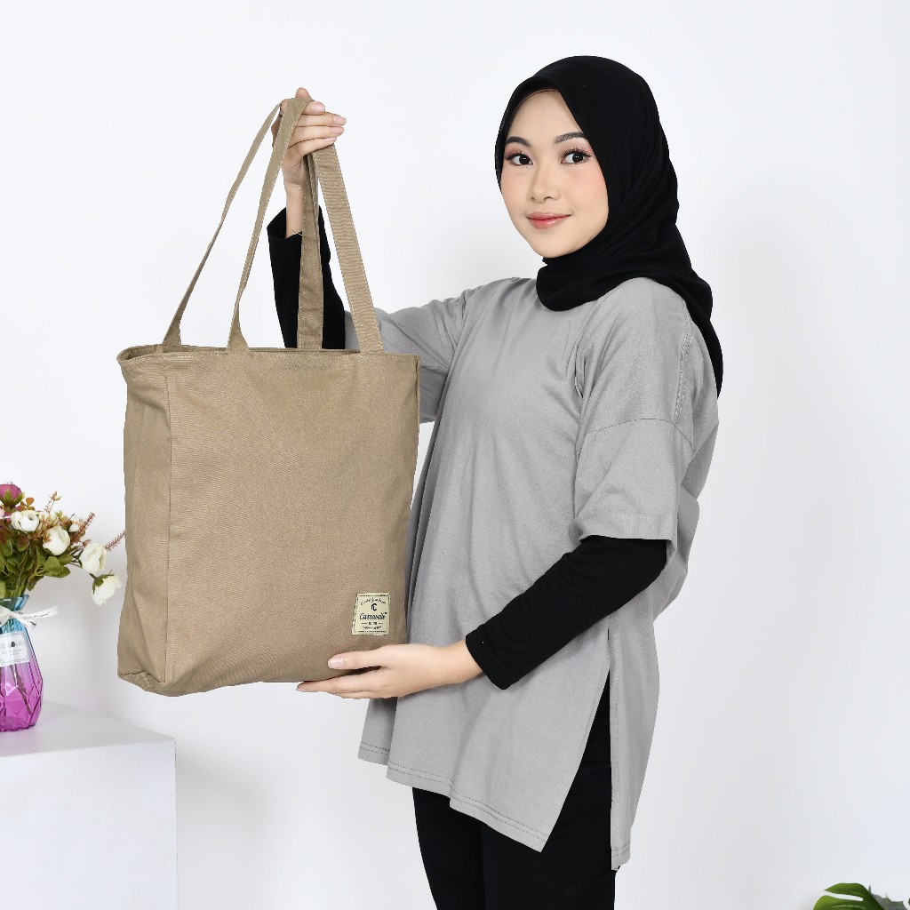 Jual NUDIE BAG/TOTEBAG CANVAS BESAR POLOS SUEDING TEBAL LEMBUT MODEL ...