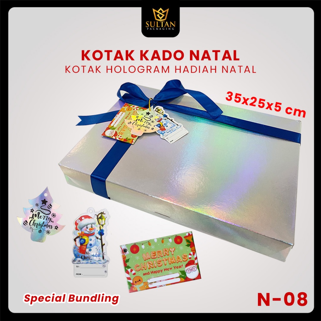 Jual Kotak Kado - Box Hologram Special Merry Christmas - Bundling Promo ...