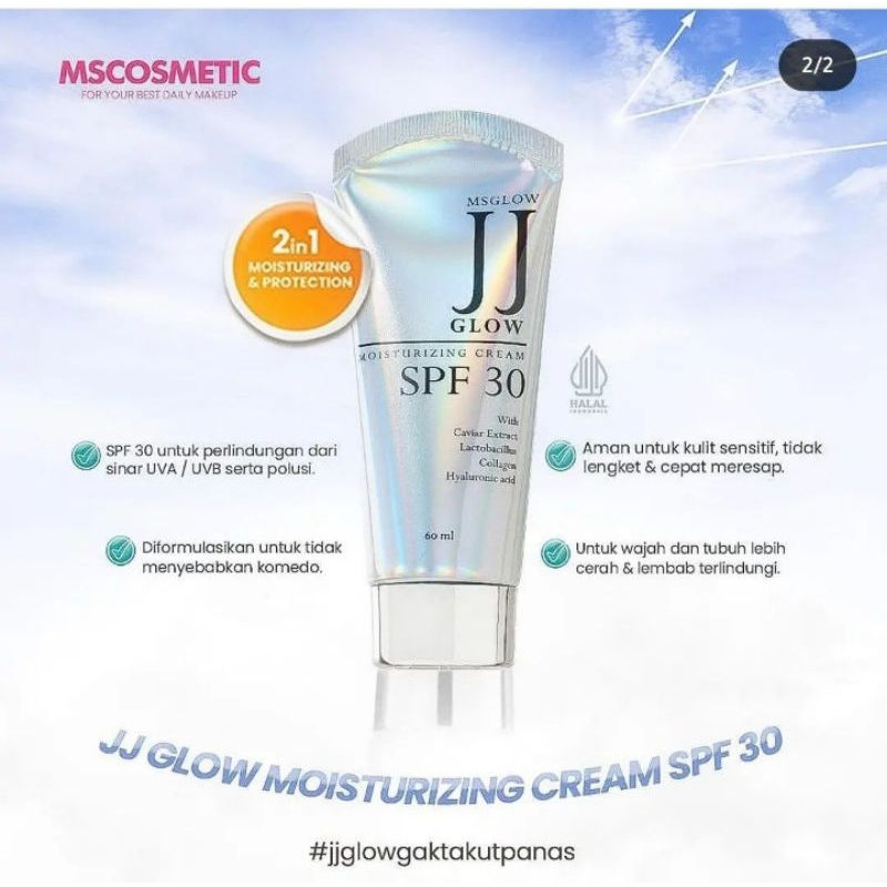 Jual MS GLOW JJ GLOW MOISTURIZING CREAM SUNSCREEN 2 IN 1 WAJAH DAN TUBUH SUNBLOK MUKA DAN BADAN ...