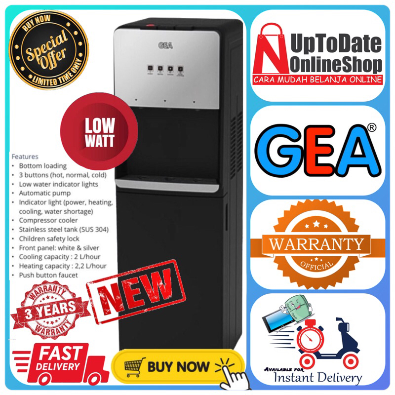 Jual DISPENSER GEA ORION SUPER LOW WATT PREMIUM KOMPRESOR GEA WATER ...
