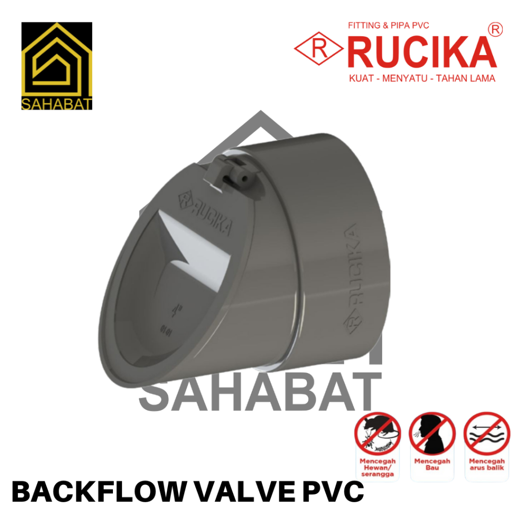 Jual Backflow Valve PVC 4 Inch 4" Rucika Penutup Saluran Air Kotor ...