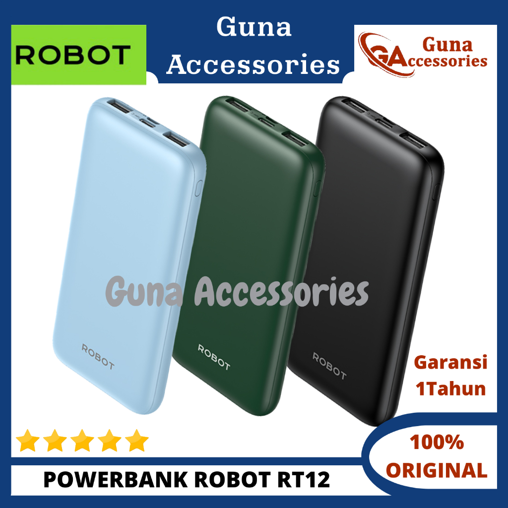 Jual ROBOT RT12 Power bank 10000mAh Dual in Out Port Micro USB Type C ...