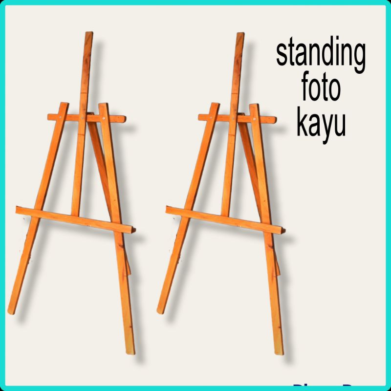 Jual Stand foto kayu , penyangga foto , tripod flower box sign 130 cm ...
