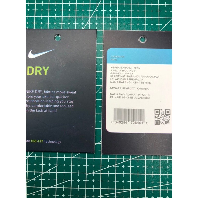Jual Hangtag label nike dry label tag nike dry name tag nike dry price ...