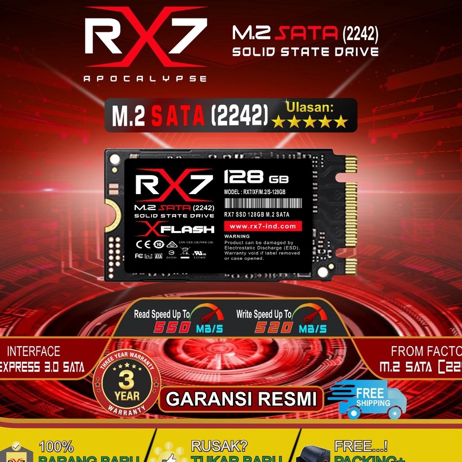 Jual Star Seller,,!! SSD RX7 M2 SATA 128GB 2242 M.2 SATA / M2SATA ...