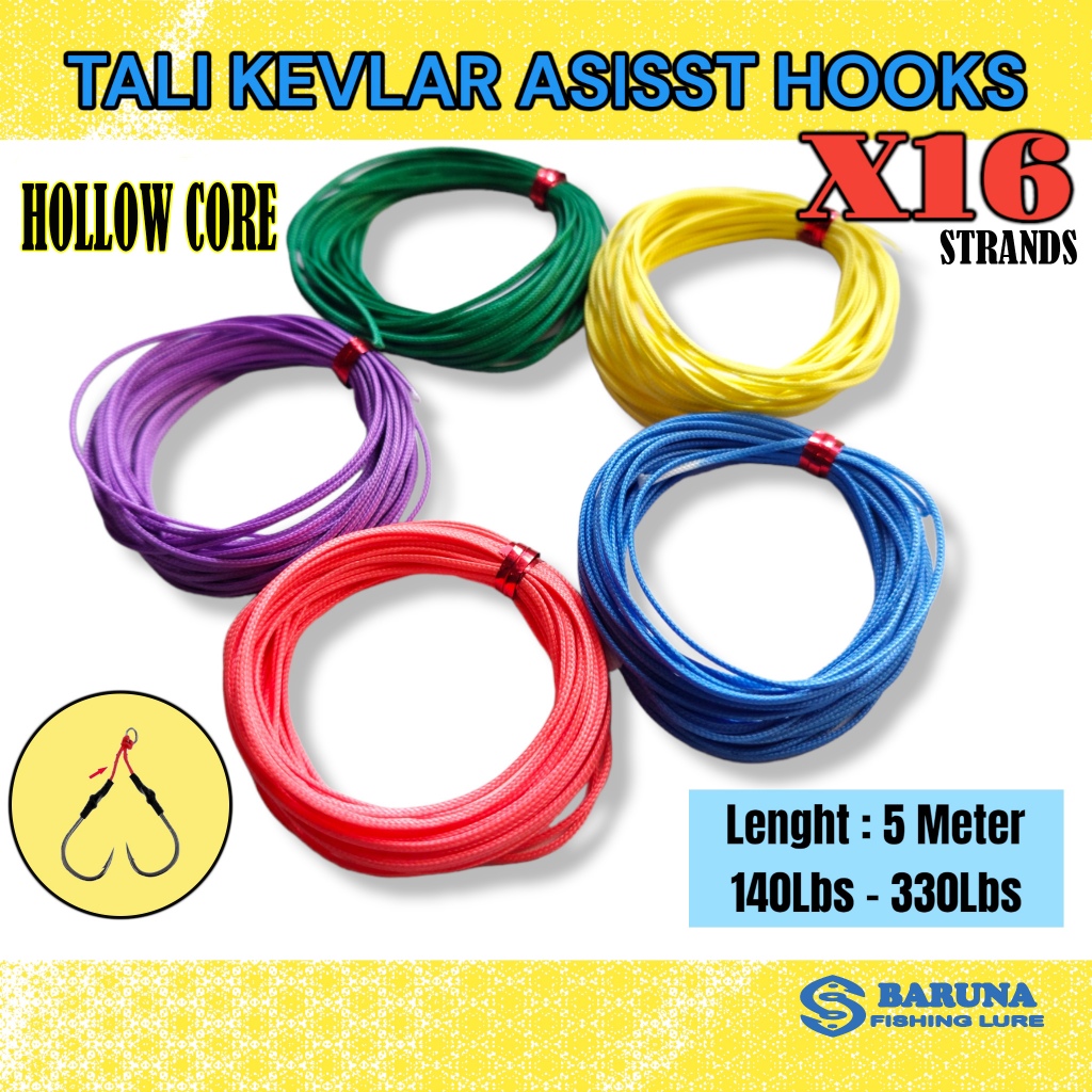 Jual BARUNA - 5Meter Tali Kevlar Assist Hooks Hollow Core PE X16 ...
