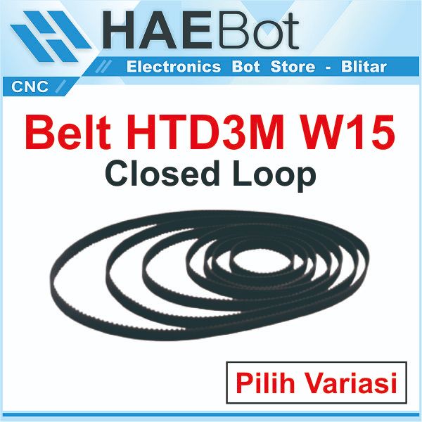 Jual [HAEBOT] Belt HTD3M Closed loop 15mm Closed Loop W15 201 252 300 351 402 450 501 600 801 ...