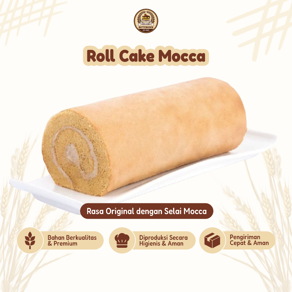 Jual Roll Cake Kue Roti Gulung Rasa Original Selai Mocca Premium Moist ...