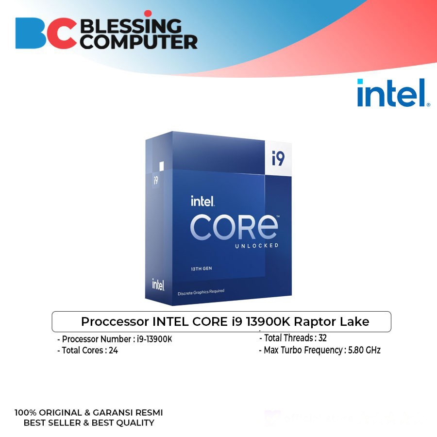 Jual Proccessor INTEL CORE i9 13900K Raptor Lake | Shopee Indonesia