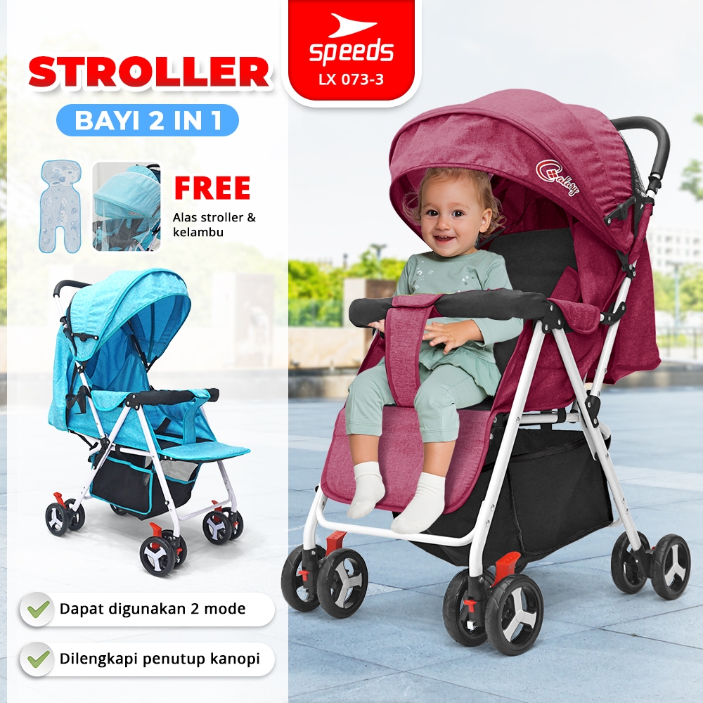 Jual SPEEDS Stroller Anak Lipat Full Cover Traveling Premium Portabel ...