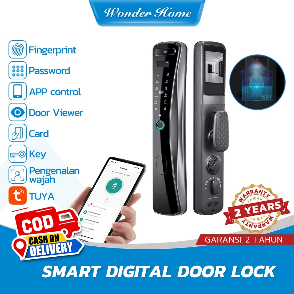 Jual Kunci pintar Otomatis App dengan Face Id membuka kunci kunci pintu ...