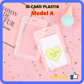 Jual ID CARD Holder Mika Name Tag Card Frame Model Box Gantungan Tempat Wadah Kartu Nama Tebal ...