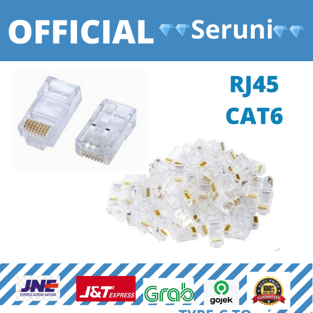 Jual KONEKTOR RJ45 CAT6 1BOX ISI 100PCS | Shopee Indonesia