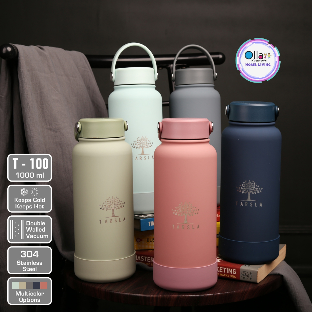 Jual Botol Tumbler T-100 Vacuum flask Doff color Large Tahan panas ...