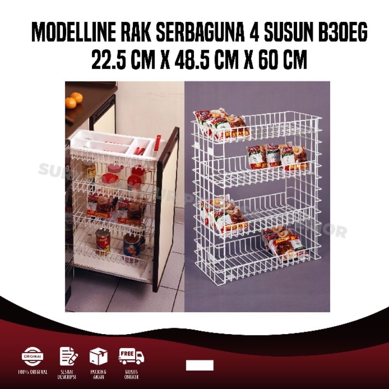 Jual Rak Serbaguna 4 Susun MODELLINE B30EG / Rak Serbaguna Laci Bawah 4 ...