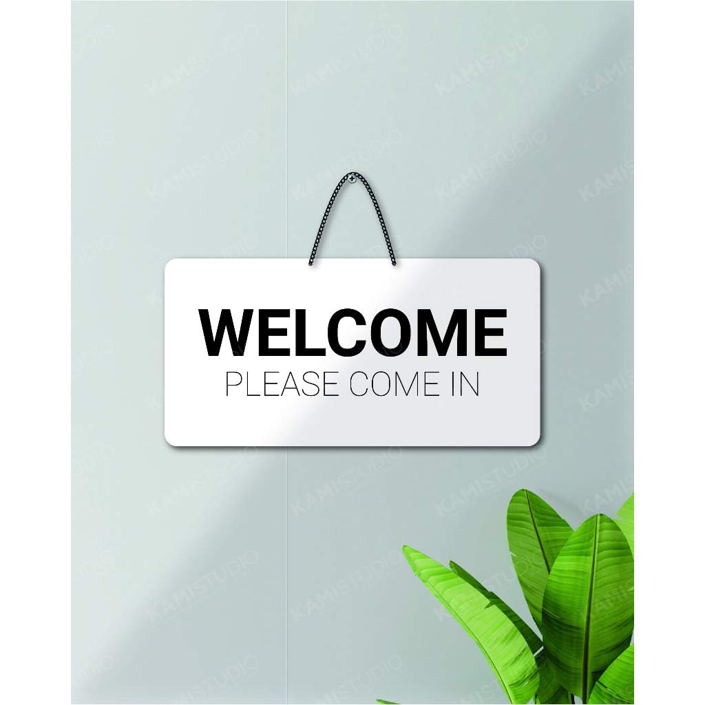 Jual TULISAN WELCOME 30X15 CM GANTUNG LANDSCAPE/ SIGN GANTUNG WELCOME ...