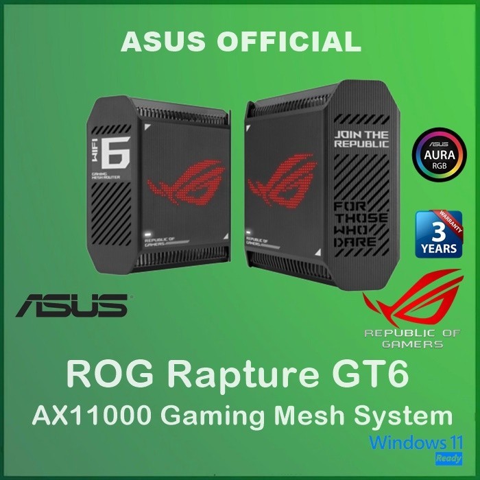 Jual ASUS ROG Rapture GT6 Gaming Mesh System / Router Gaming Asus ROG ...