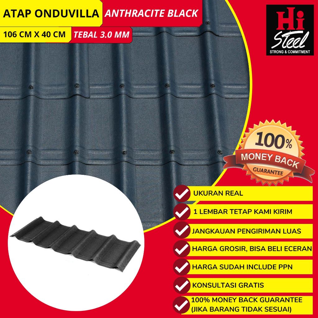 Jual Atap Onduvilla Antrachite Black 106cm X 40cm | Shopee Indonesia