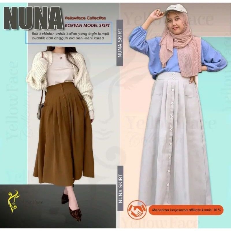 Jual Rok Nuna skirt Korea/rok kekinian | Shopee Indonesia