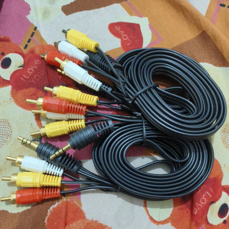 Jual Kabel AV Jack 3,5MM To RCA ( 3 Warna) 1 Meter | Shopee Indonesia