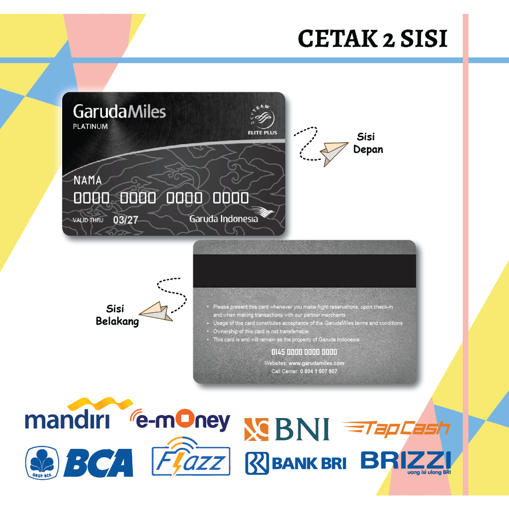 Jual KARTU EMONEY DEBIT CARD GARUDA MILES BLACK MANDIRI FLAZZ BCA GEN 2 ...