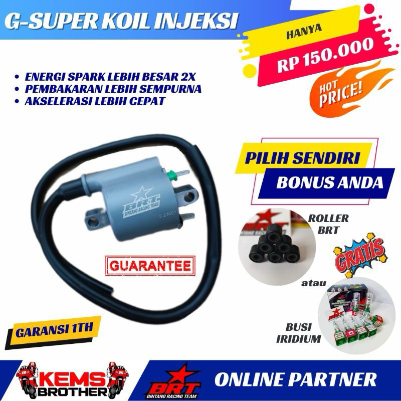 Jual Coil G-Super Koil Original BRT Motor Injeksi Universal Gratis Busi ...