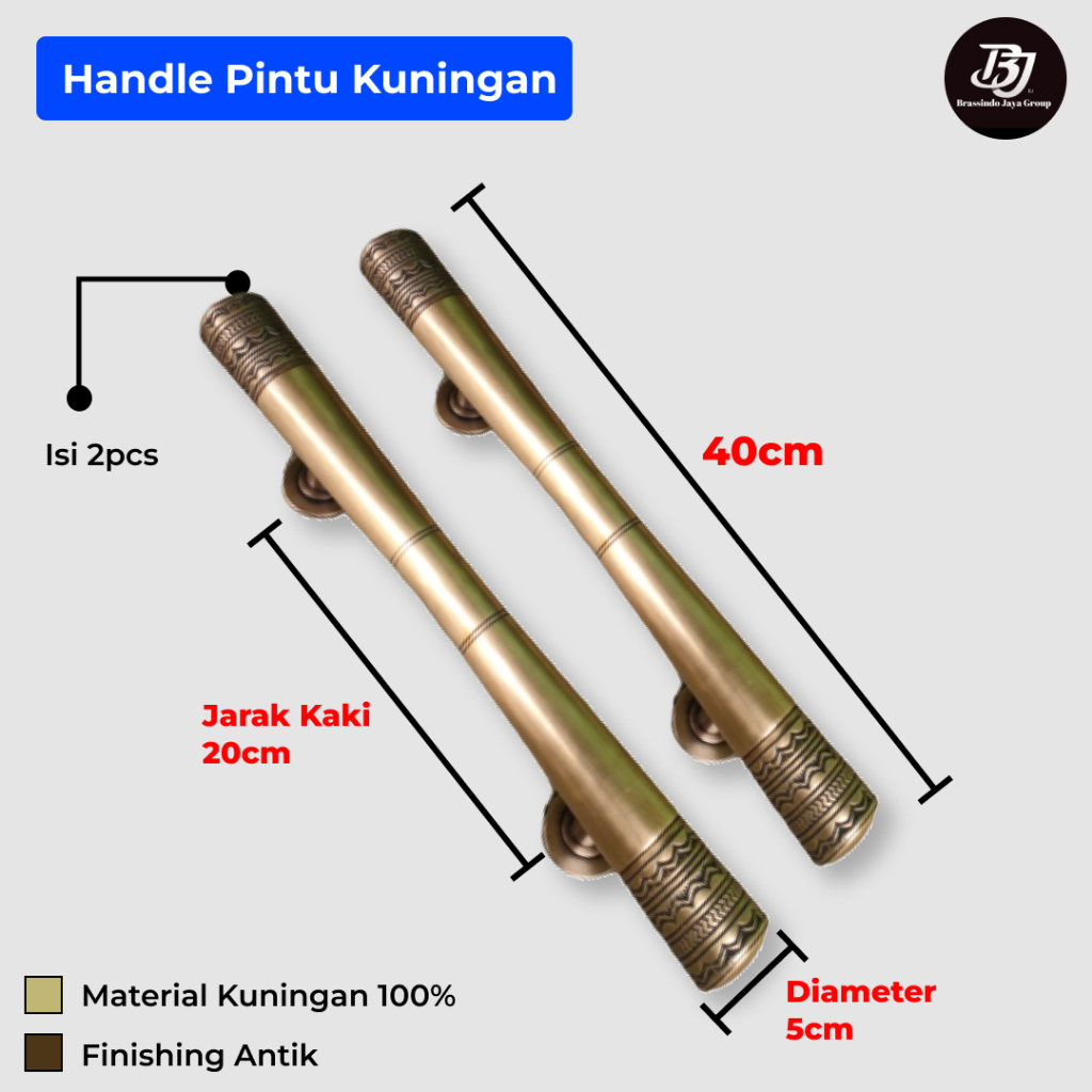 Jual Handle Gagang Pintu Rumah / Pegangan Pintu Gerbang Motif Polos 50 ...