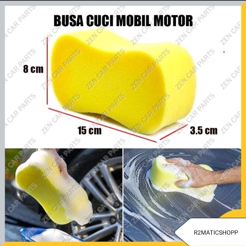 Jual Sponge Busa Cuci Mobil Motor Piring Kuning 8 Busa Foam Wash Tebal ...