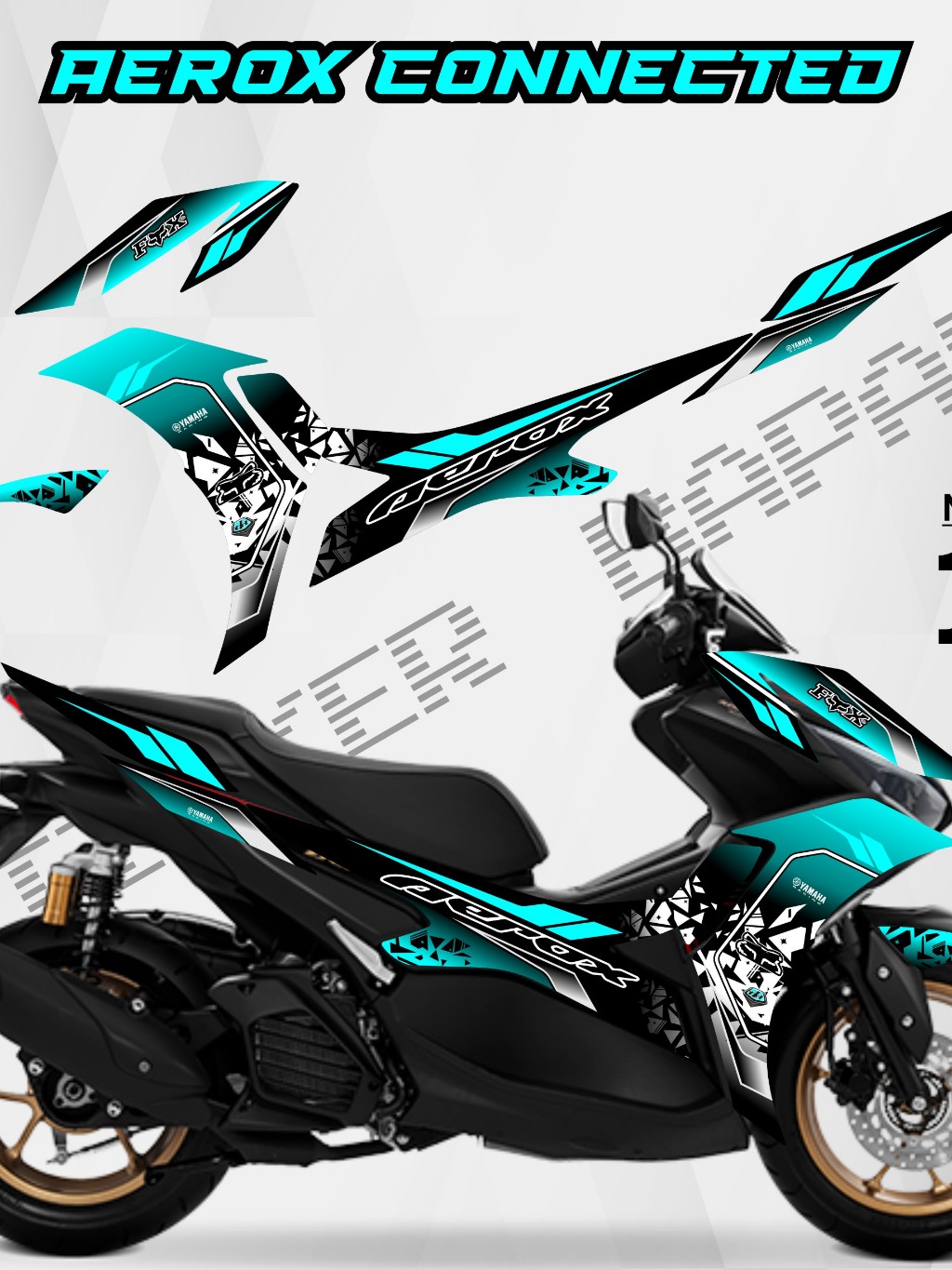 Jual Stiker Motor Yamaha Aerox Connected Variasi Striping Full V1 ...