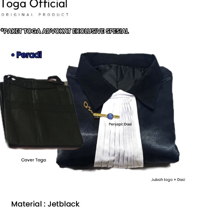 Jual Baru PAKET SPESIAL!! TOGA PENGACARA/ADVOKAT EXCLUSIVE JETBLACK 100 ...
