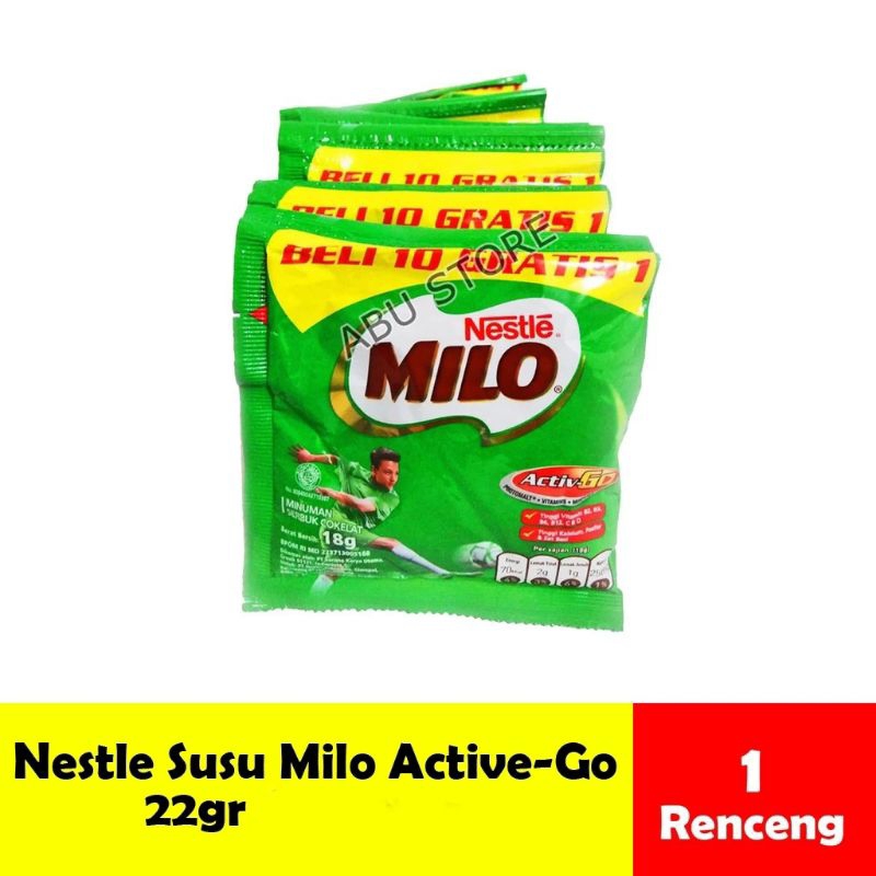 Jual Susu Milo Coklat Kemasan Renceng Active Go 10x22 gr | Shopee Indonesia