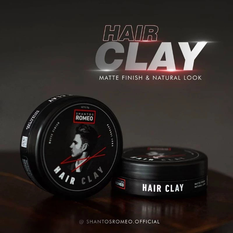 Jual Shantos Romeo Hair Clay Pomade Rambut | Pomade Netto 75gr | Shopee ...