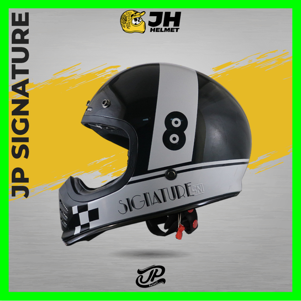 Jual Helm JP Signature Motif SG03 Signature Black Glossy | Helm Cakil ...