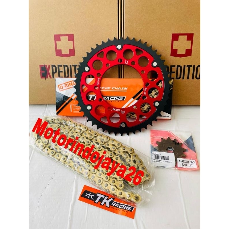Jual Gear set 520 Rantai O Ring Tk Racing klx 150 D Tracker 150 Klx 140 ...