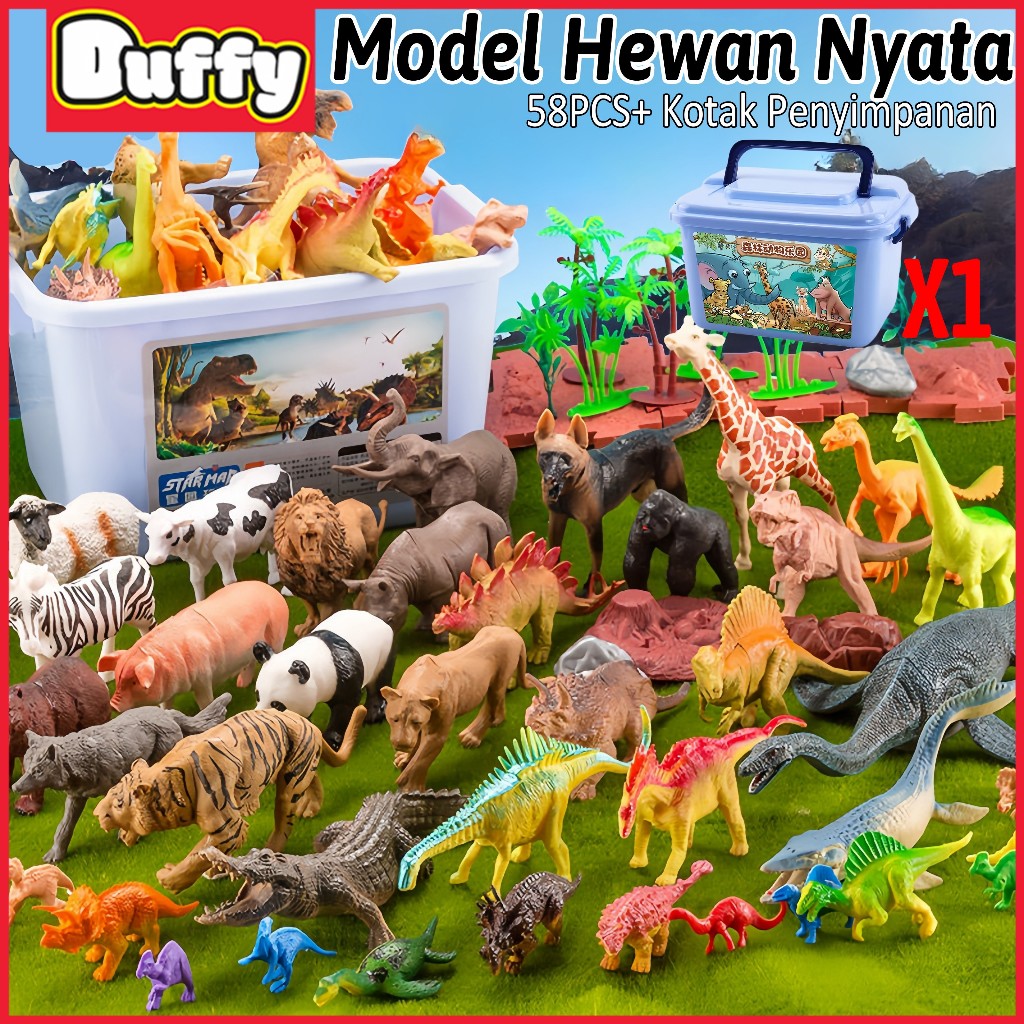 Jual 58Pcs Figure Hewan Animal Model Toys Figurine With Box/Mainan ...