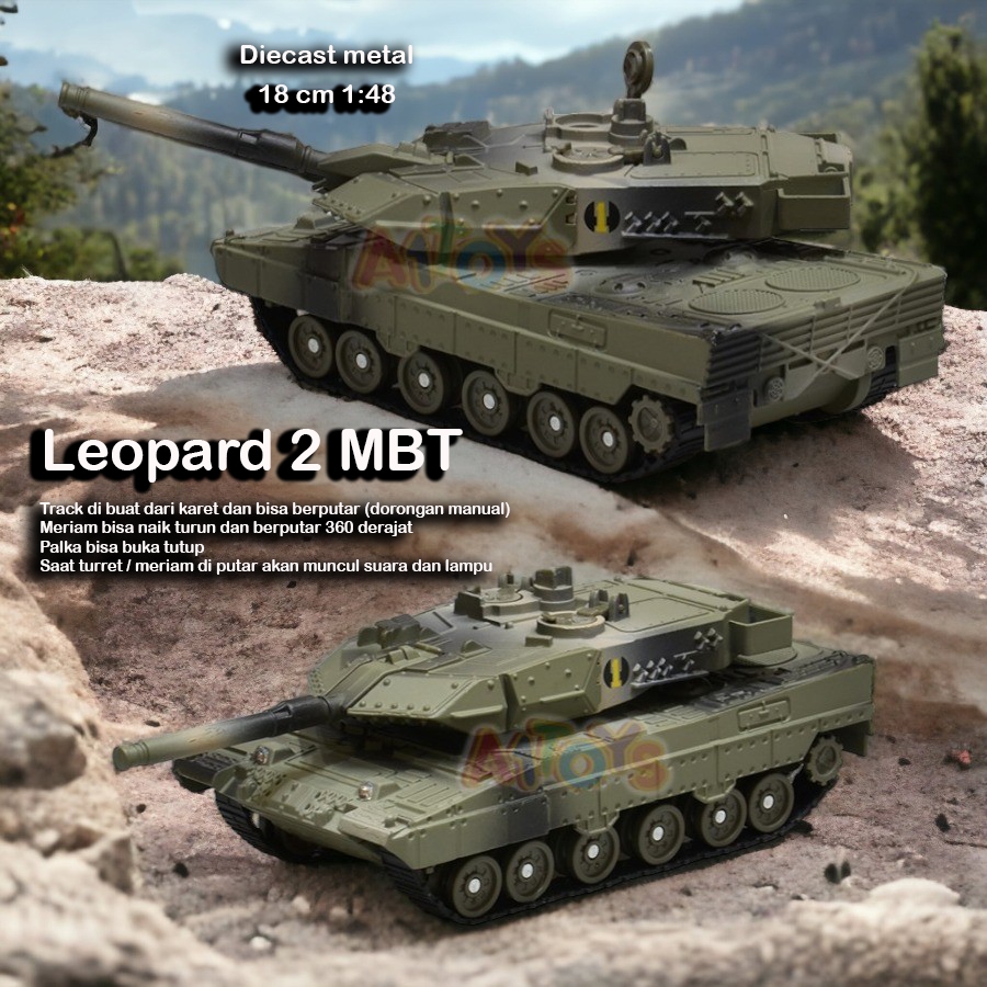 Jual Diecast tank panser Leopard 2 MBT 18 cm 1:48 | Shopee Indonesia